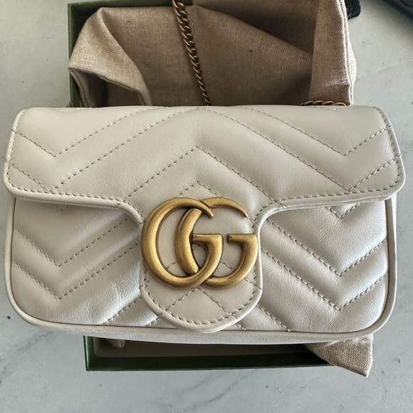 Gucci | Bags | Gg Marmont White Matelass Leather Gucci Bag | Poshmark
